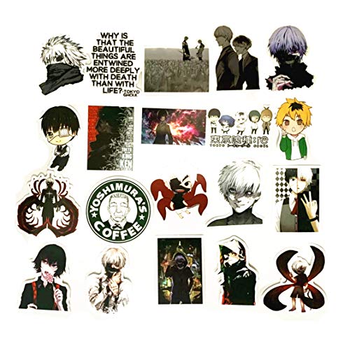 50PCS Tokyo Ghoul Stickers,Waterproof Anime Stickers for Laptop Skateboard Pad Bicycle Phone Car,Decal Cartoon Stickers (50PCS Tokyo Ghoul Stickers)