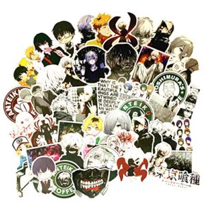 50PCS Tokyo Ghoul Stickers,Waterproof Anime Stickers for Laptop Skateboard Pad Bicycle Phone Car,Decal Cartoon Stickers (50PCS Tokyo Ghoul Stickers)