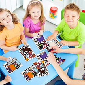 FaCraft Halloween Stickers for Kids,Make-a-Face Stickers,12 Sheets Make Your Own Stickers,Halloween Face Stickers for Halloween Party Games Favor Halloween Kids Treat Gift Party Supplies