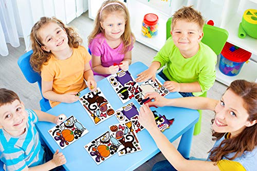 FaCraft Halloween Stickers for Kids,Make-a-Face Stickers,12 Sheets Make Your Own Stickers,Halloween Face Stickers for Halloween Party Games Favor Halloween Kids Treat Gift Party Supplies