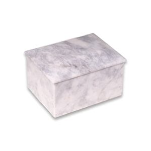 deering moments marble cremation memorial urn for human ashes adult size (white)