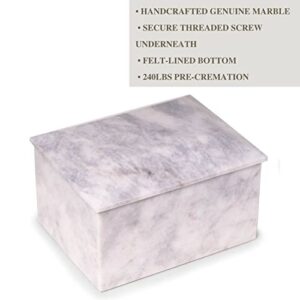 Deering Moments Marble Cremation Memorial Urn for Human Ashes Adult Size (White)