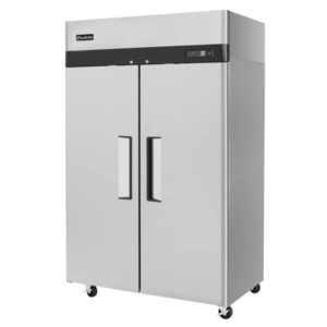 lucky kitchen 52 inch double 2 door side by side stainless steel reach in commercial refrigerator for restaurant, 45 cubic feet