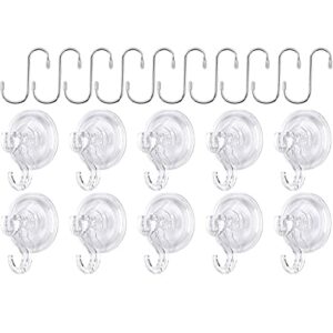 10 pack suction cup hooks & wall hooks - heavy duty vacuum suction shower hooks wreath hanger kitchen bathroom window hooks for towel loofah sponge christmas wreath