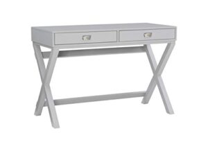 linon grey 2-drawer writing jaycee desk