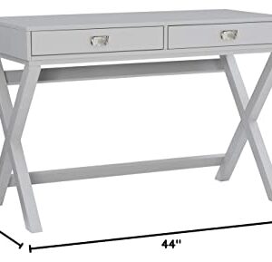 Linon Grey 2-Drawer Writing Jaycee Desk