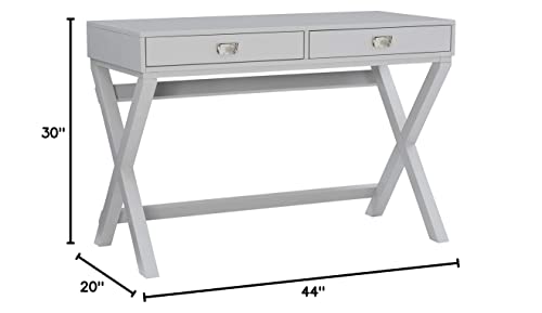 Linon Grey 2-Drawer Writing Jaycee Desk