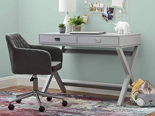 Linon Grey 2-Drawer Writing Jaycee Desk