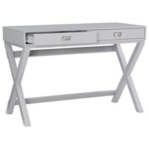 Linon Grey 2-Drawer Writing Jaycee Desk