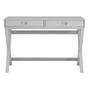 Linon Grey 2-Drawer Writing Jaycee Desk