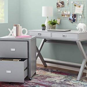 Linon Grey 2-Drawer Writing Jaycee Desk