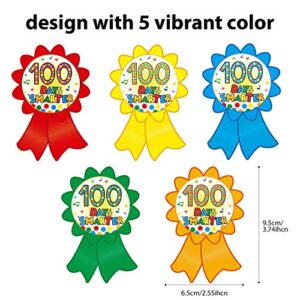 250 Pieces 100 Days of School Stickers，5 Color 100th Day Smarter Motivational Stickers Labels for Educational and Learning Activities School Home Party, Colorful 100th Day Stickers for Kids