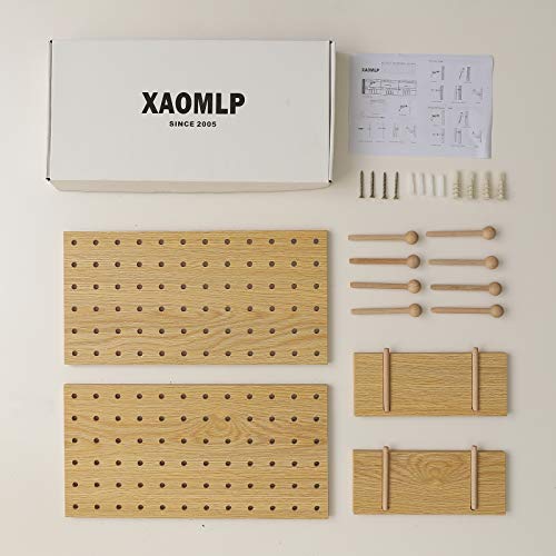 XAOMLP Wooden Pegboard Modular Display Organization Storage Wall Hooks Shelf(Color:Oak)