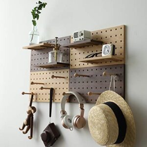 XAOMLP Wooden Pegboard Modular Display Organization Storage Wall Hooks Shelf(Color:Oak)