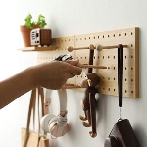 XAOMLP Wooden Pegboard Modular Display Organization Storage Wall Hooks Shelf(Color:Oak)