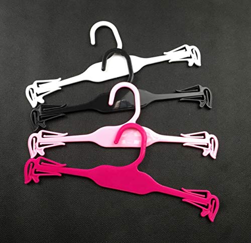 WellieSTR Plastic Hangers Sleek, Great for Bras/Panties/Underwear, 10-Inch (Pack of 50 ，Pink)