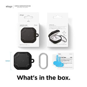 elago Armor Case Compatible with Samsung Galaxy Buds 2 Pro Case (2022) / Galaxy Buds 2 Case (2021) / Galaxy Buds Pro Case (2021) / Galaxy Buds Live Case (2020) [US Patent Registered] [Black]