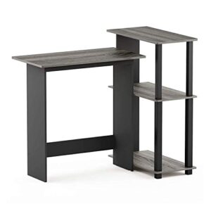 desk corner computer with bookshelf, french oak grey/black (color : french oak grey/black)