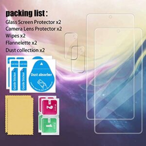 Galaxy S20 FE HD Clear Tempered Glass Screen Protector + Camera Lens Protectors by YEYEBF, [2+2 Pack] [3D Glass] [Anti-Glare] [Bubble-Free] Screen Protector Glass for Samsung Galaxy S20 FE