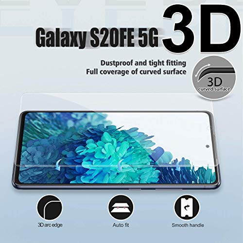 Galaxy S20 FE HD Clear Tempered Glass Screen Protector + Camera Lens Protectors by YEYEBF, [2+2 Pack] [3D Glass] [Anti-Glare] [Bubble-Free] Screen Protector Glass for Samsung Galaxy S20 FE