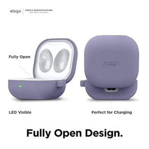 elago Silicone Hang Case Compatible with Samsung Galaxy Buds 2 Pro Case (2022) / Galaxy Buds 2 Case (2021) / Galaxy Buds Pro Case (2021) / Galaxy Buds Live Case (2020) [Lavender Grey]