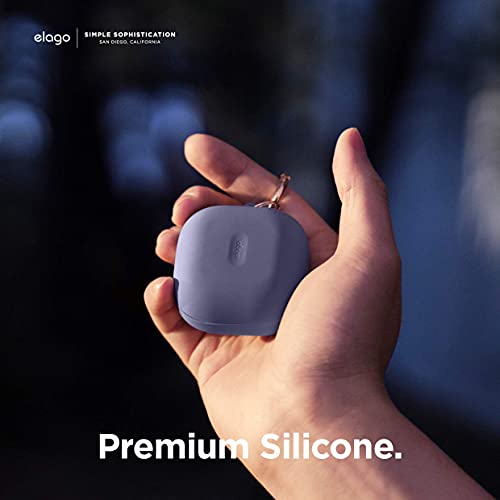 elago Silicone Hang Case Compatible with Samsung Galaxy Buds 2 Pro Case (2022) / Galaxy Buds 2 Case (2021) / Galaxy Buds Pro Case (2021) / Galaxy Buds Live Case (2020) [Lavender Grey]