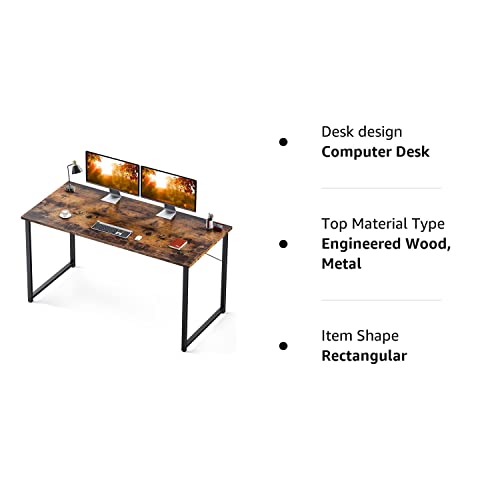 Coleshome 47 Inch Computer Desk, Modern Simple Style Desk for Home Office, Study Student Writing Desk,Vintage