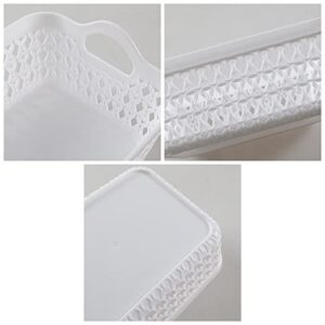 Tstorage Mini Desktop Basket Tray, Plastic Storage Tray Basket with Handles, 12 Packs, F