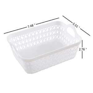 Tstorage Mini Desktop Basket Tray, Plastic Storage Tray Basket with Handles, 12 Packs, F