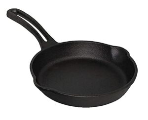 mirro mir-19050 mini ready to use pre-seasoned round cast iron skillet, 6 inch, black