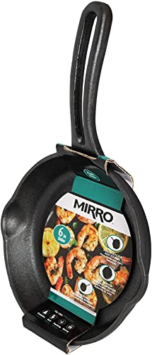 Mirro MIR-19050 Mini Ready to Use Pre-Seasoned Round Cast Iron Skillet, 6 Inch, Black