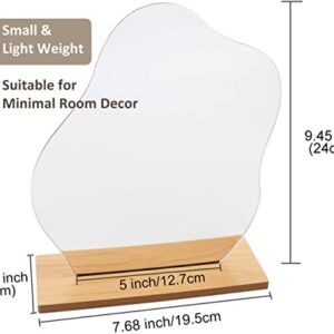 DaizySight Irregular Aesthetic Vanity Mirror Frameless, Decorative Desk Tabletop Acrylic Mirrors with Wooden Stand for Living Room, Bedroom, and Minimal Spaces Home Decor - Cloud Shape