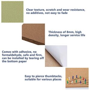 Square Cork Board Wall Sticker x4, Color Message Board Photo Wall, DIY self-Adhesive Background Board Display Board, 30x30cm