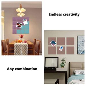 Square Cork Board Wall Sticker x4, Color Message Board Photo Wall, DIY self-Adhesive Background Board Display Board, 30x30cm