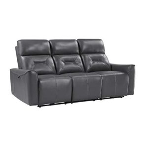 lexicon edelweiss power double reclining sofa, dark gray