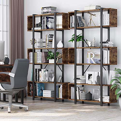 Tribesigns Bookshelf, Industrial Bookcase Freestanding Display Decorative Shelf