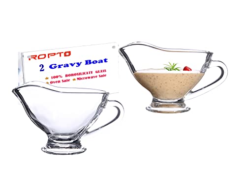 Crystal Gravy Boat - Pack of 2 - Gravy Server Sauce Boat - gravy saucer perfect party decorations dinner