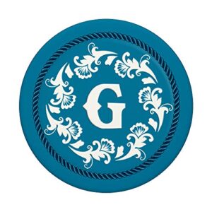 Western Cowboy Cowgirl Design Monogram - Teal - Letter G PopSockets Swappable PopGrip