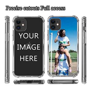 AnNengJing Custom iPhone 11 6.1 in Cases Soft TPU Bumper Crystal Clear Shock Absorbing Cover Personalized Photo Phone Cases for iPhone 11 6.1"