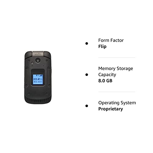 Sonim XP3 4G LTE 8GB Ultra Rugged Flip Phone AT&T GSM 5.0 MP Camera Bluetooth Wi-Fi Tough Phone Black (Renewed)