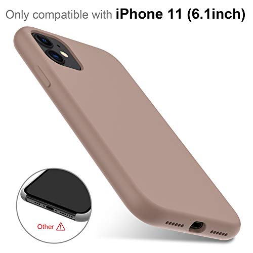 DEENAKIN iPhone 11 Case with Screen Protector,Soft Flexible Silicone Gel Rubber Bumper Cover,Slim Fit Shockproof Protective Phone Case for iPhone 11 6.1" Light Brown