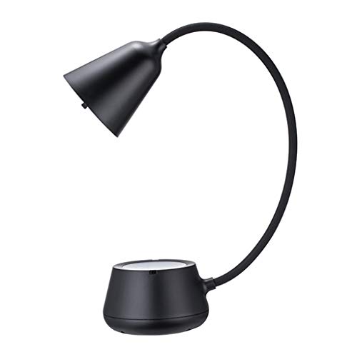 Eye-Caring Portable Charging Desk Lamp Metal Hose Touch Stepless Dimming Memory Function Night Light for Learning and Reading Office lamp (Color : Black)