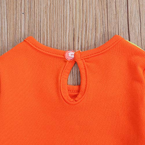 DuAnyozu Infant Baby Girl Boy Halloween Costumes Outfit Pumpkin Footed Romper Jumpsuit Fancy Clothes (0-3 Months, Orange)