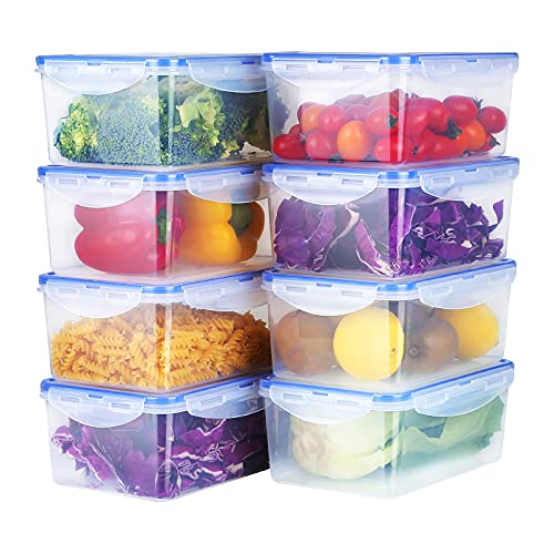 Mengico Food Storage Containers Meal Prep Container Airtight Food Storage Containers Plastic Food Containers With Lids Lunch Containers[8 Pack, 73 Ounce]