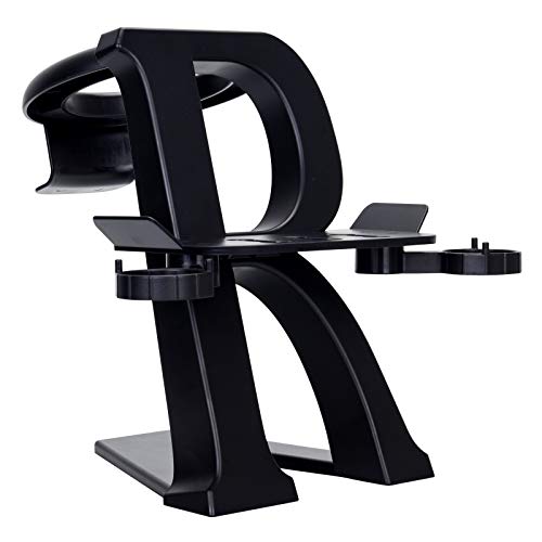 VR Headset Stand, Oculus Quest2/1 Storage Stand, VR Headset Stand for Oculus Rift S/HTC Vive/Valve Index, Virtual Reality Headset and Controller Stand, Black is Suitable for All VR headsets