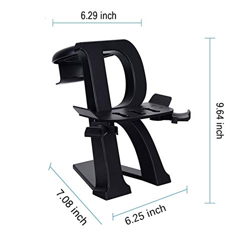 VR Headset Stand, Oculus Quest2/1 Storage Stand, VR Headset Stand for Oculus Rift S/HTC Vive/Valve Index, Virtual Reality Headset and Controller Stand, Black is Suitable for All VR headsets