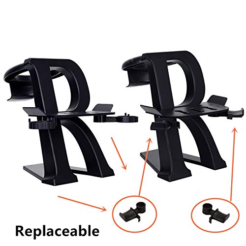 VR Headset Stand, Oculus Quest2/1 Storage Stand, VR Headset Stand for Oculus Rift S/HTC Vive/Valve Index, Virtual Reality Headset and Controller Stand, Black is Suitable for All VR headsets