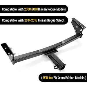 KUAFU Class 3 2 Inch Tow Trailer Hitch Receiver Compatible with 2008-2020 Nissan Rogue Models 2014-2015 Nissan Rogue Select