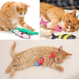 AWOOF Catnip Toys for Indoor Cats, Natural Catnip Cat Toys Kitten Toys - 8 PCS Fish Cat Toys Set for Boredom