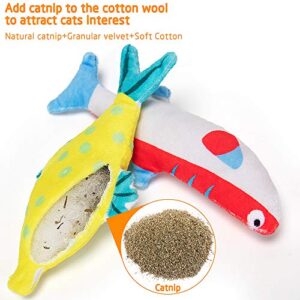 AWOOF Catnip Toys for Indoor Cats, Natural Catnip Cat Toys Kitten Toys - 8 PCS Fish Cat Toys Set for Boredom